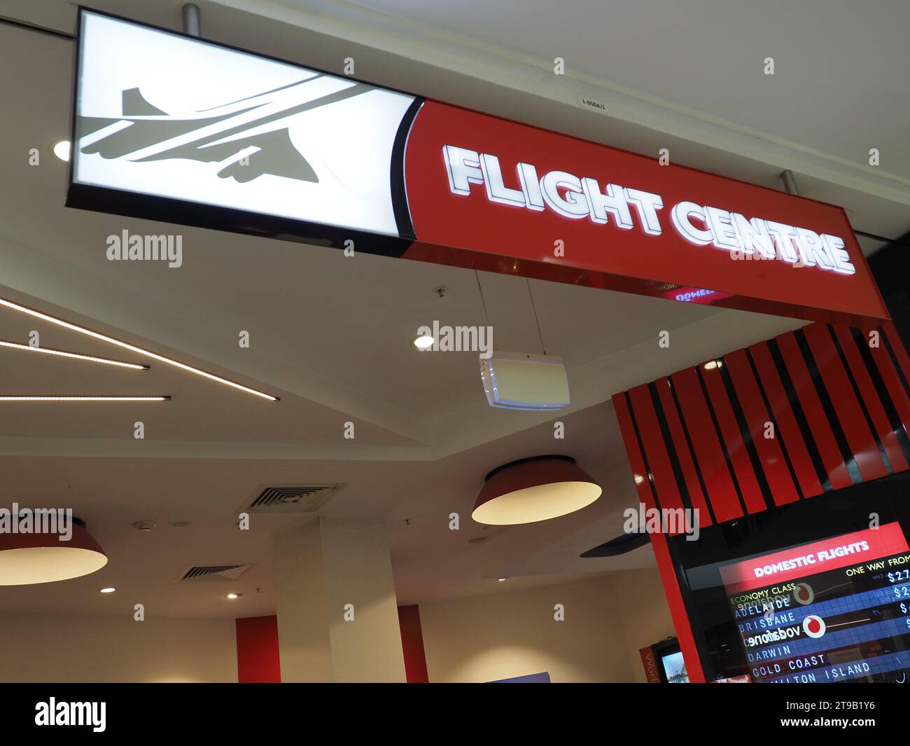 Australia, Canberra, 16 November 2023. Flight Centre shop sign and logo ...