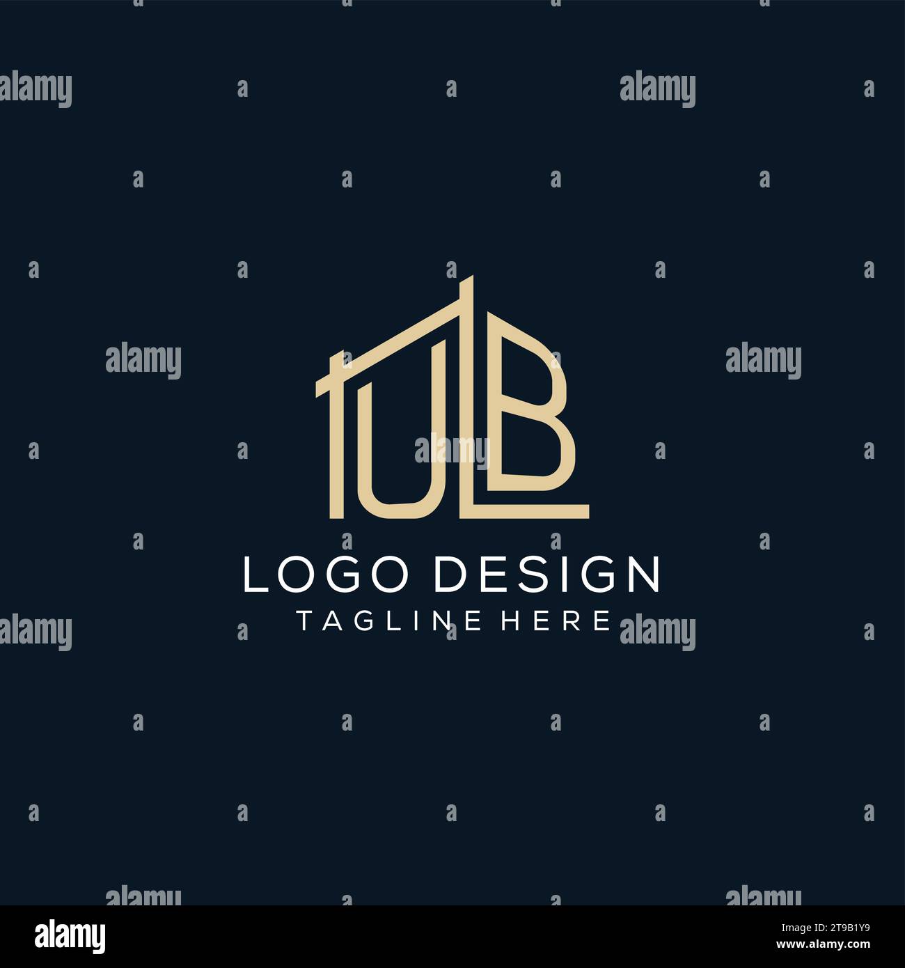 Initial UB logo, clean and modern architectural and construction logo ...