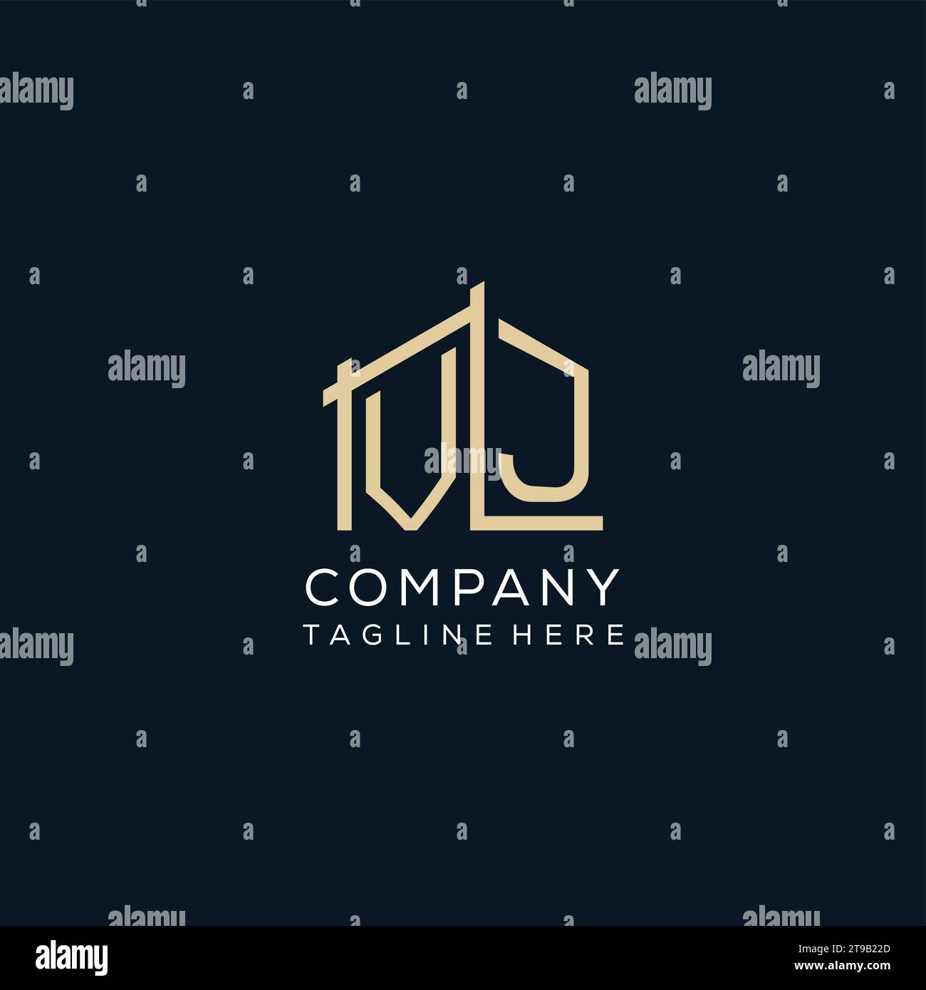Initial VJ logo, clean and modern architectural and construction logo ...