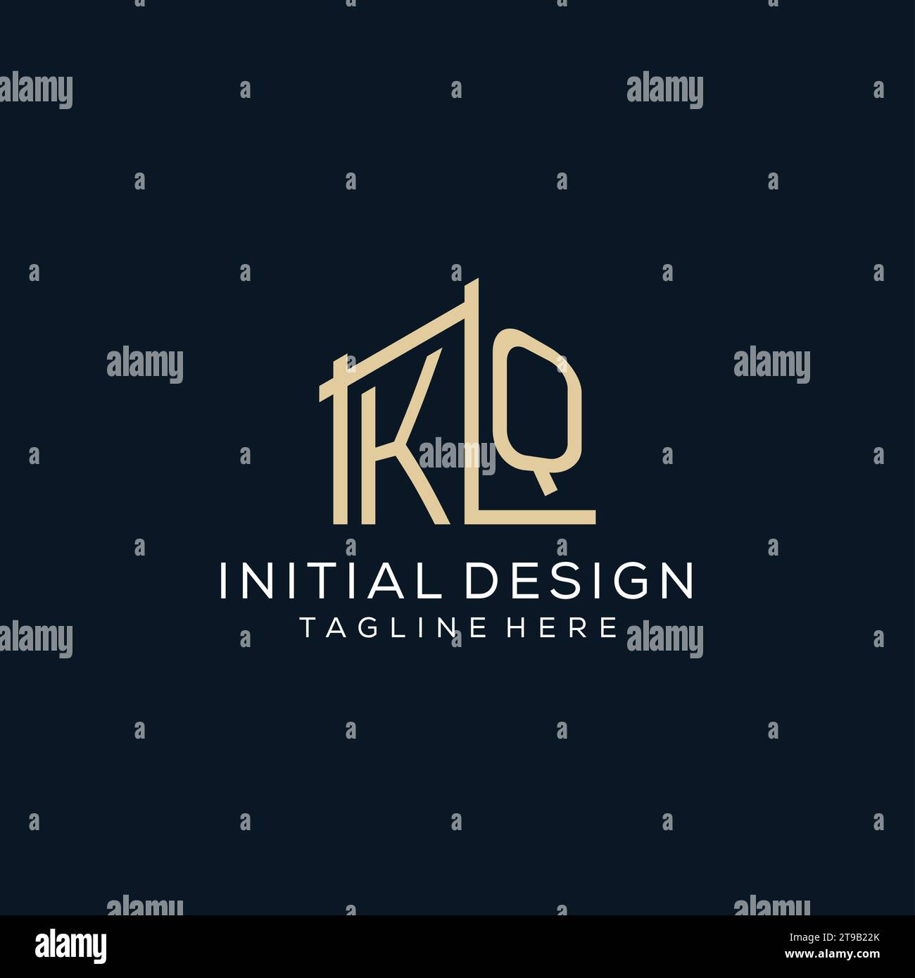 Initial KQ logo, clean and modern architectural and construction logo ...