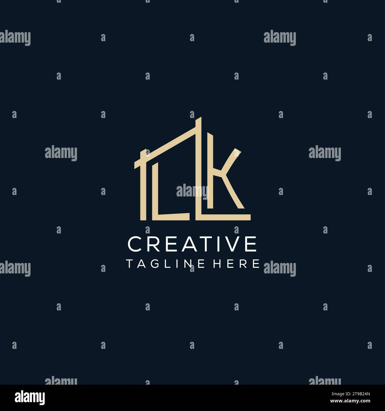 Initial LK logo, clean and modern architectural and construction logo ...