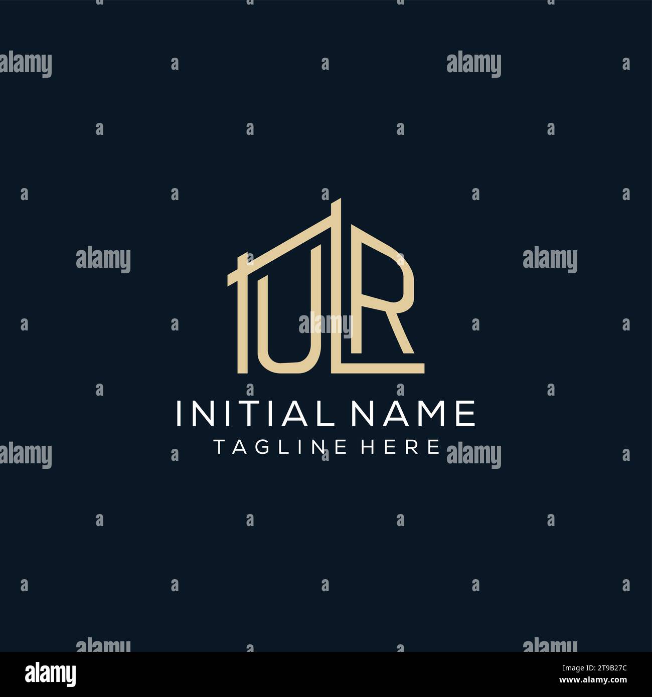 Initial UR logo, clean and modern architectural and construction logo ...
