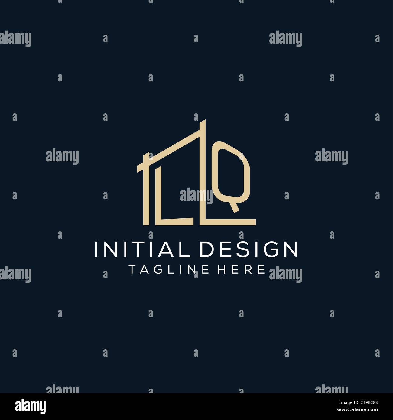 Initial LQ logo, clean and modern architectural and construction logo ...