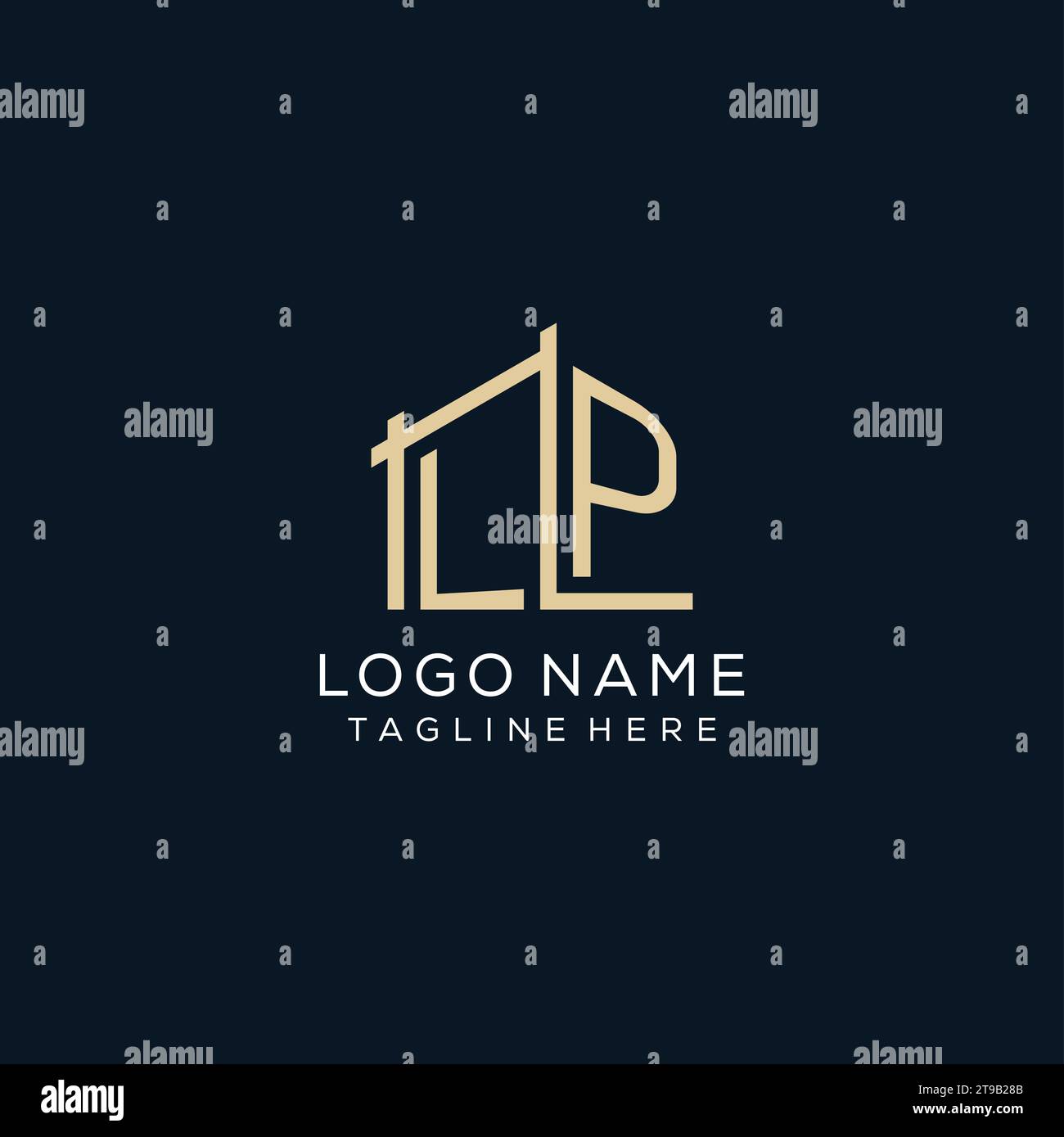 Initial LP logo, clean and modern architectural and construction logo ...