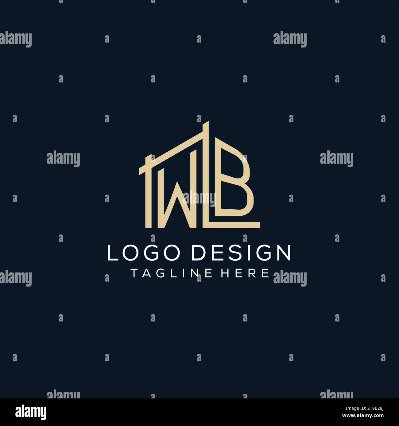 Initial WB logo, clean and modern architectural and construction logo design vector graphic ...