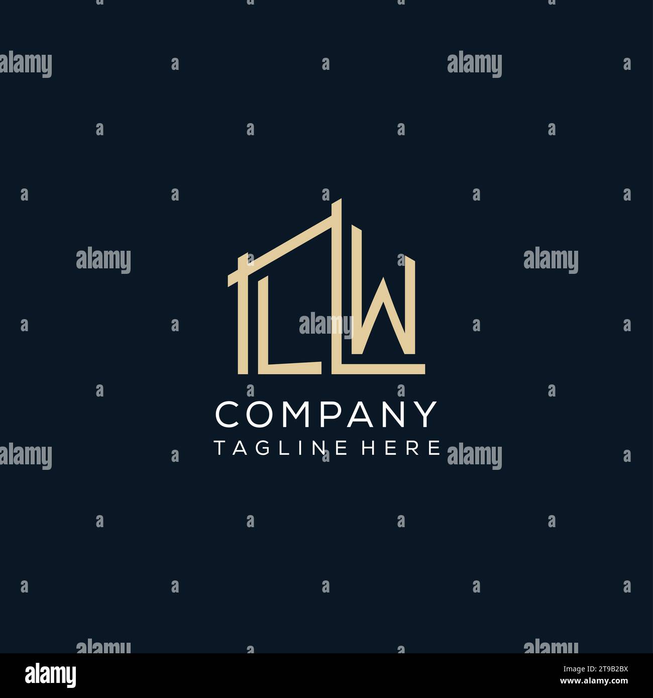 Initial LW logo, clean and modern architectural and construction logo ...