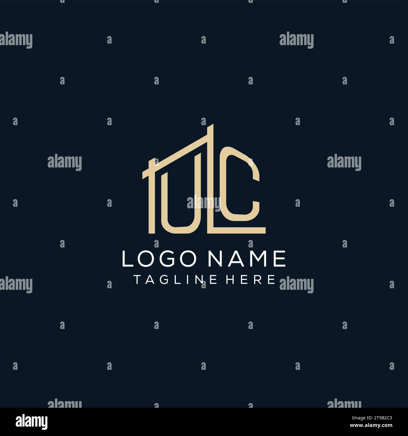 Initial UC logo, clean and modern architectural and construction logo ...