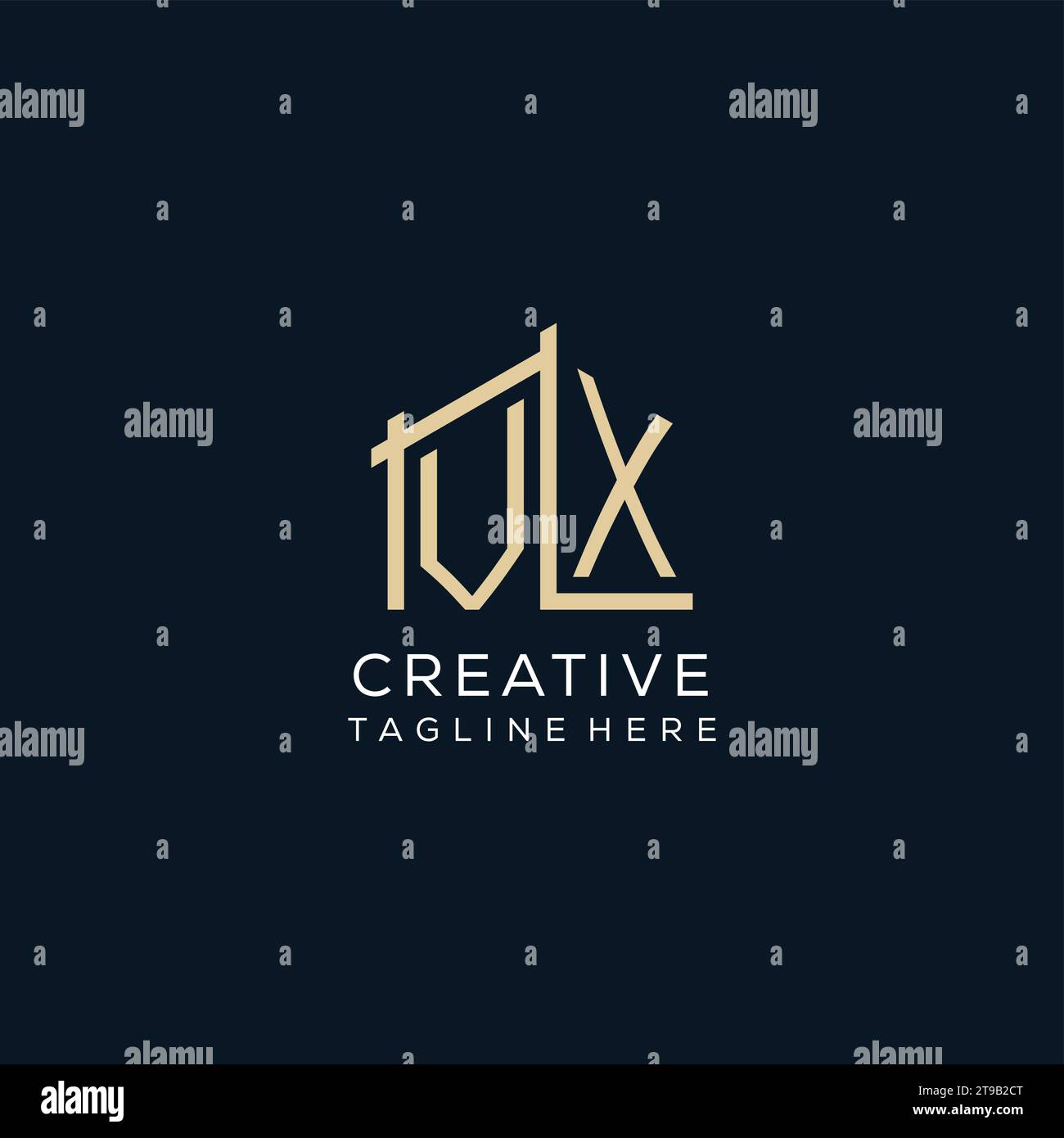 Initial VX logo, clean and modern architectural and construction logo ...