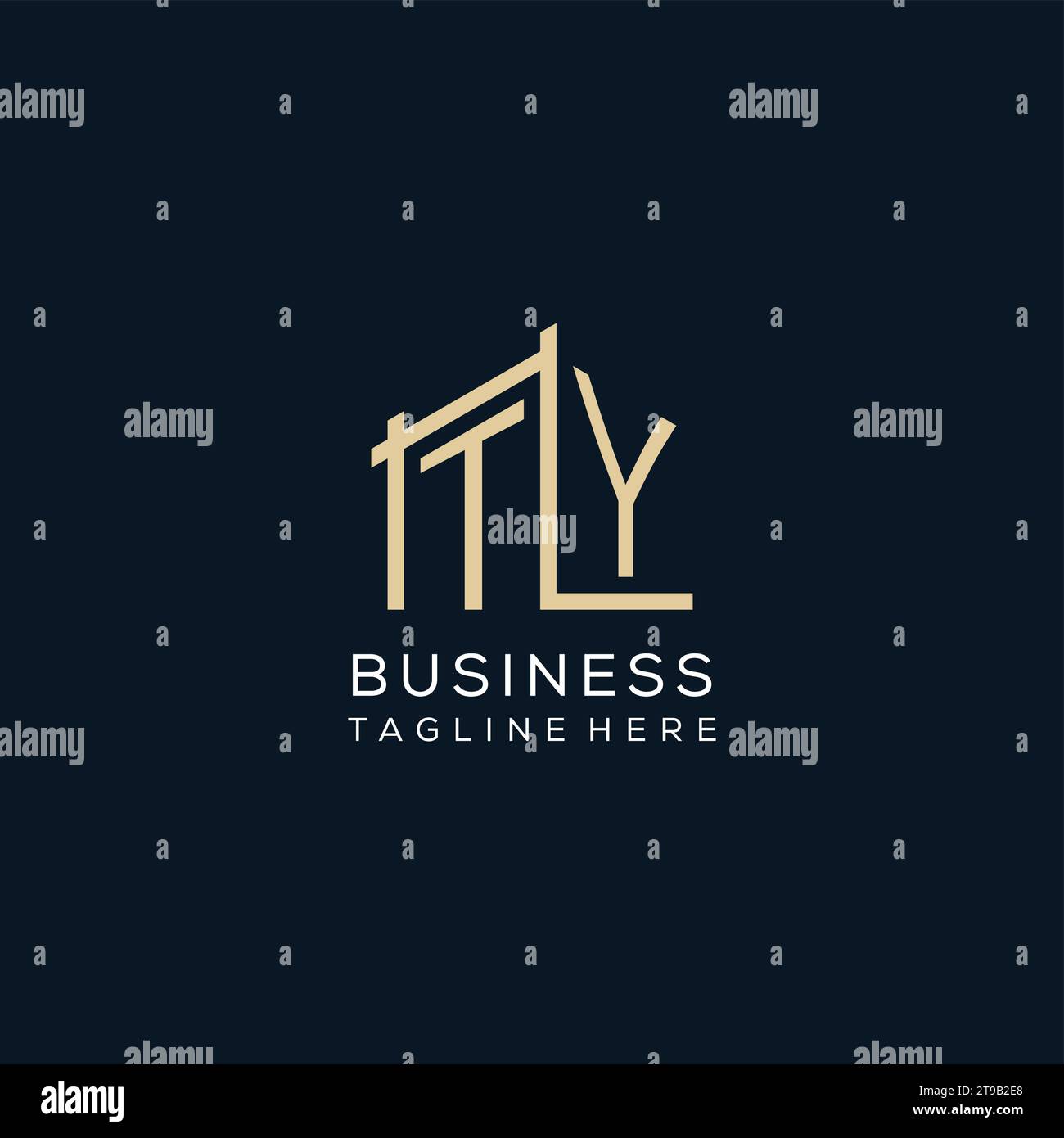 Initial TY logo, clean and modern architectural and construction logo ...