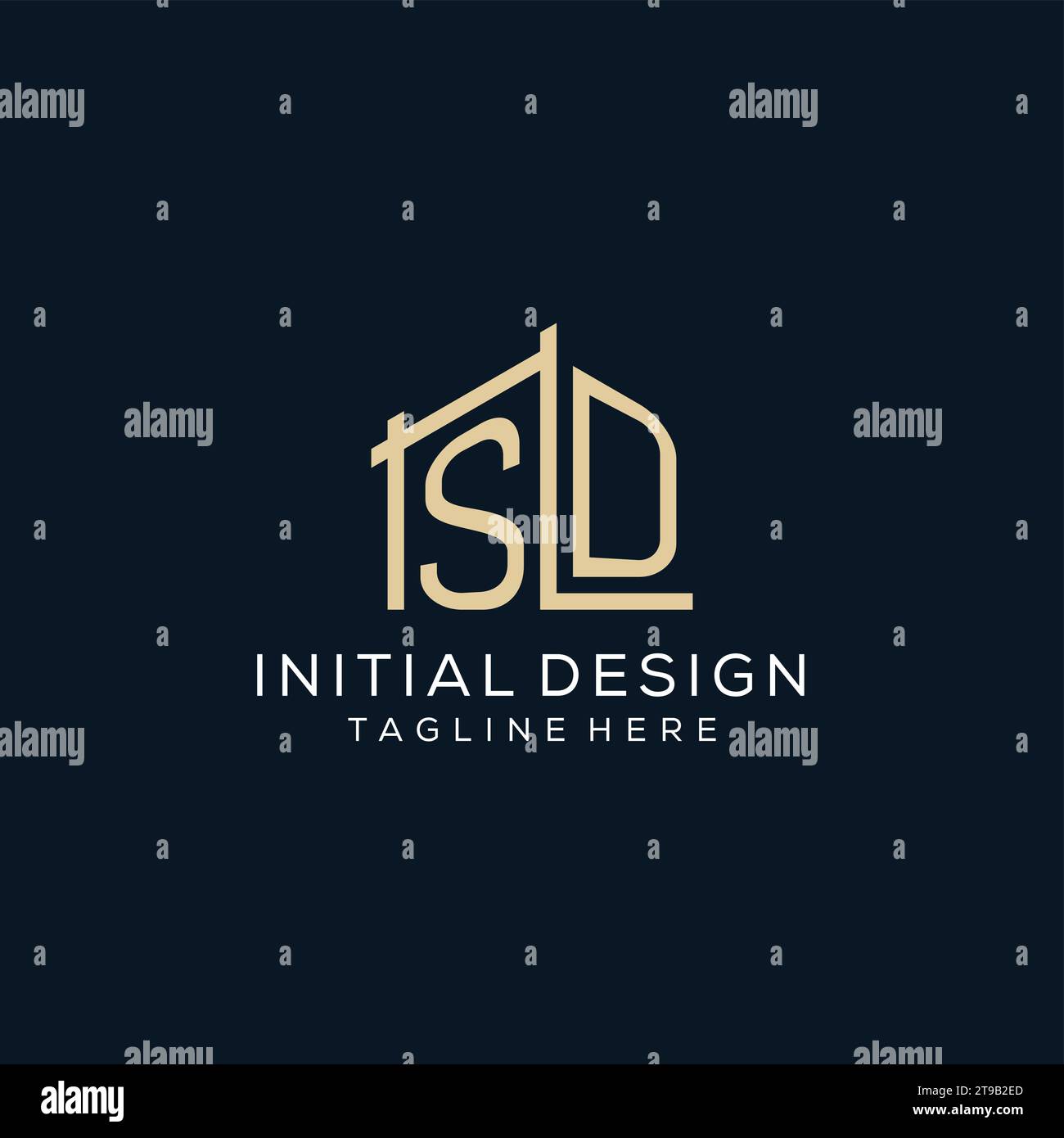 Initial SD logo, clean and modern architectural and construction logo ...