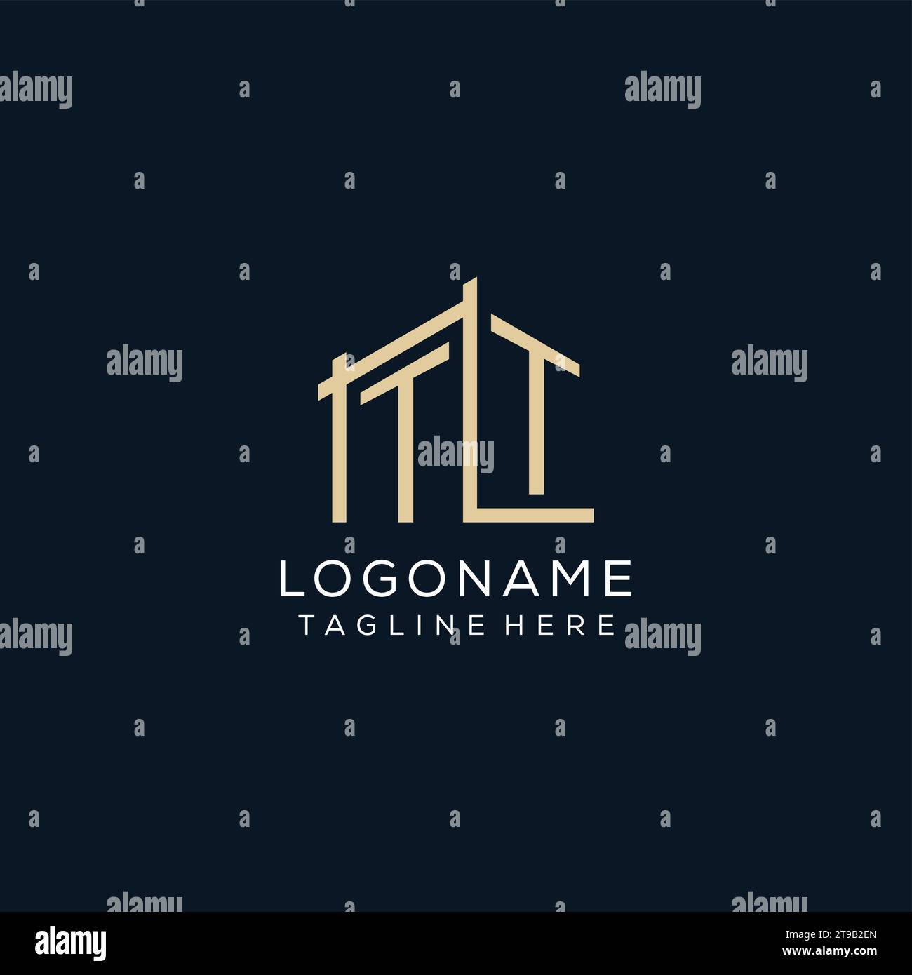 Initial TT logo, clean and modern architectural and construction logo ...