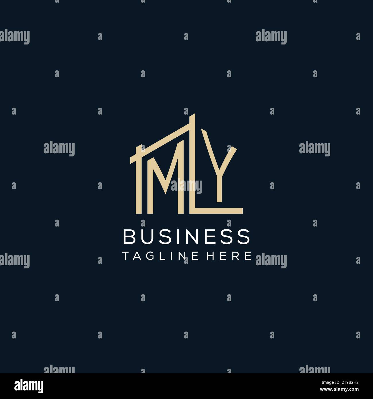 Initial MY logo, clean and modern architectural and construction logo ...