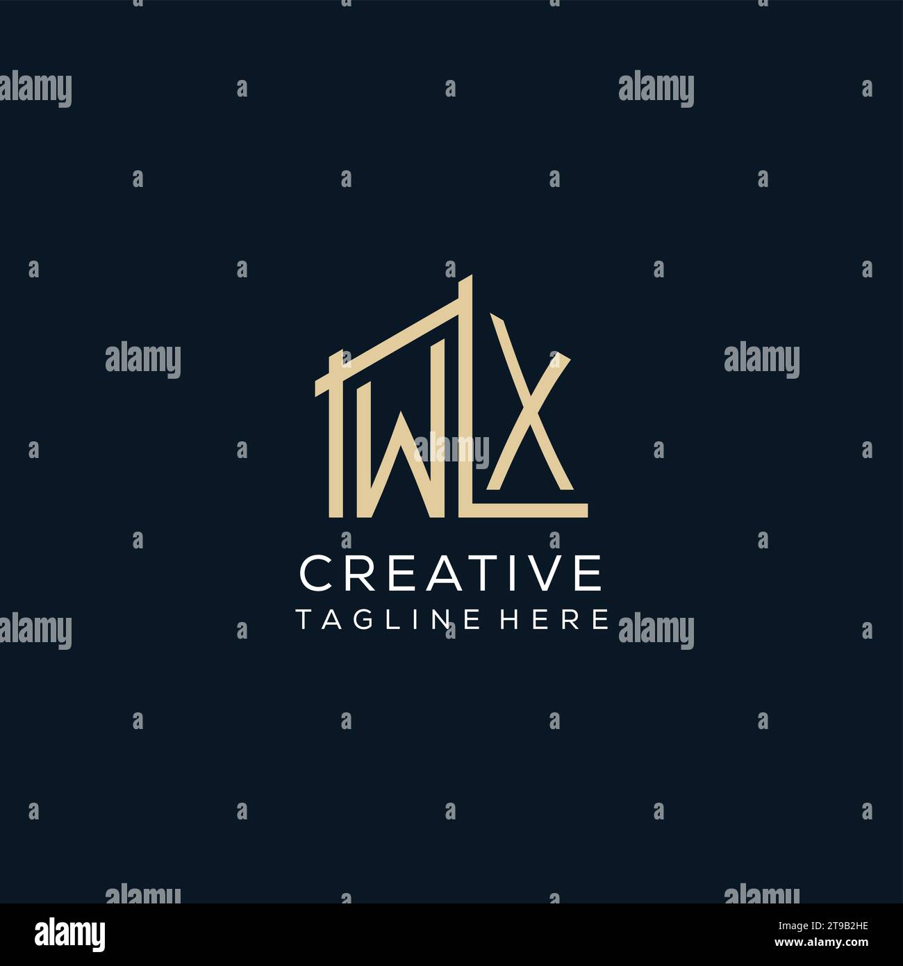 Initial WX logo, clean and modern architectural and construction logo ...