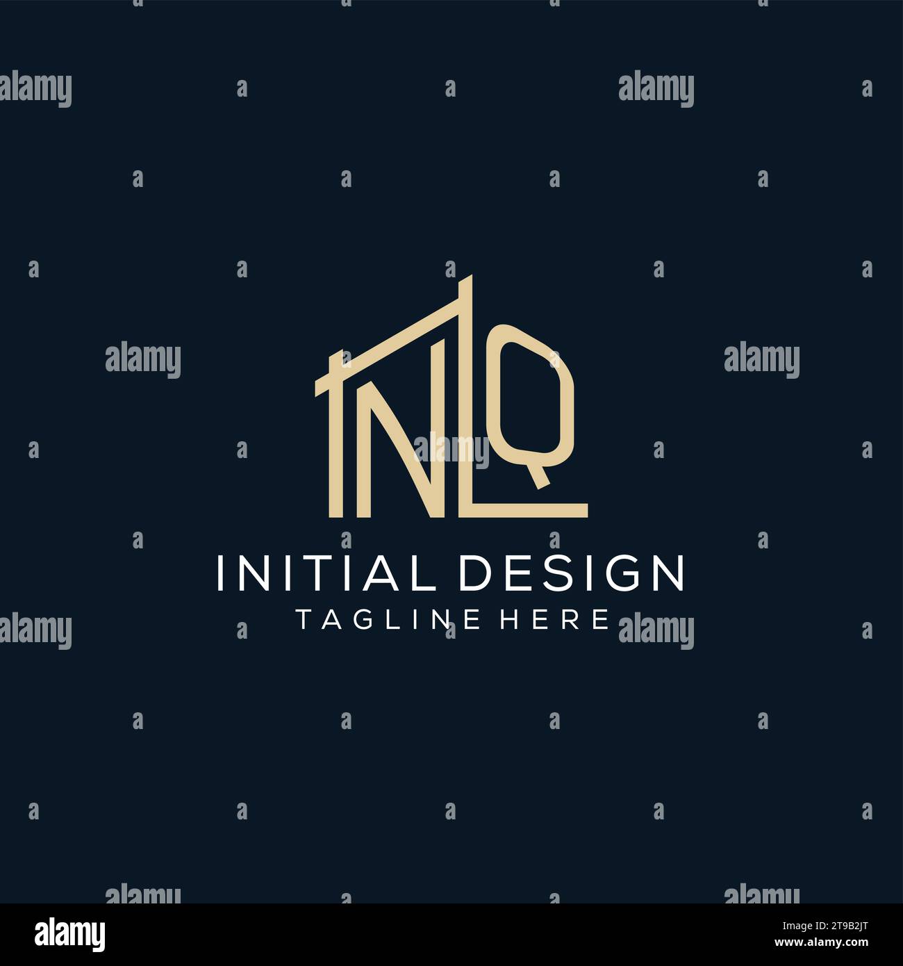 Initial NQ logo, clean and modern architectural and construction logo design vector graphic ...