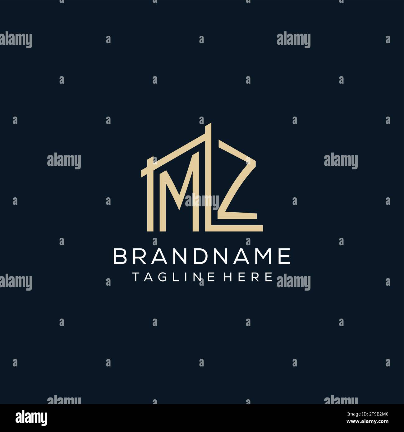 Initial MZ logo, clean and modern architectural and construction logo design vector graphic ...