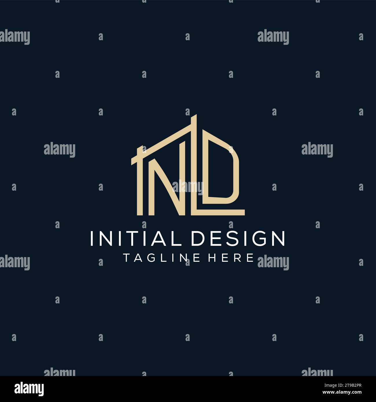 Initial ND logo, clean and modern architectural and construction logo ...