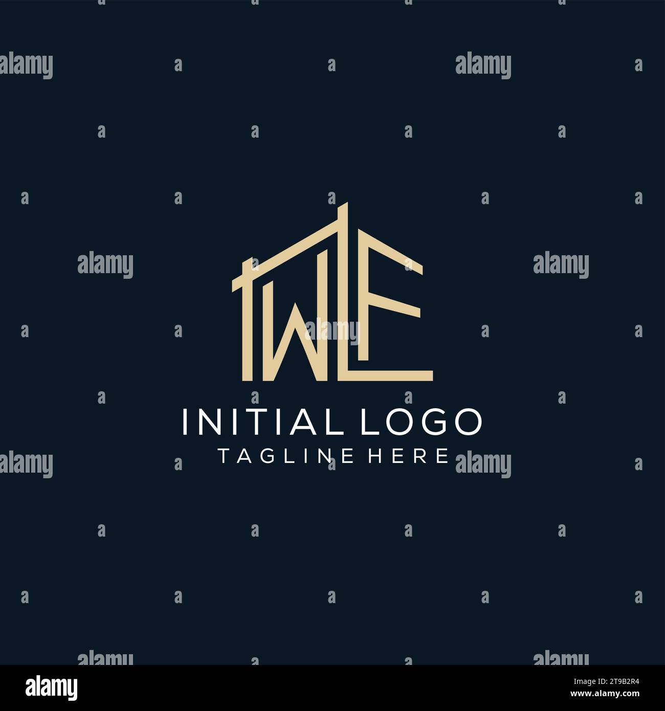 Initial WF logo, clean and modern architectural and construction logo ...