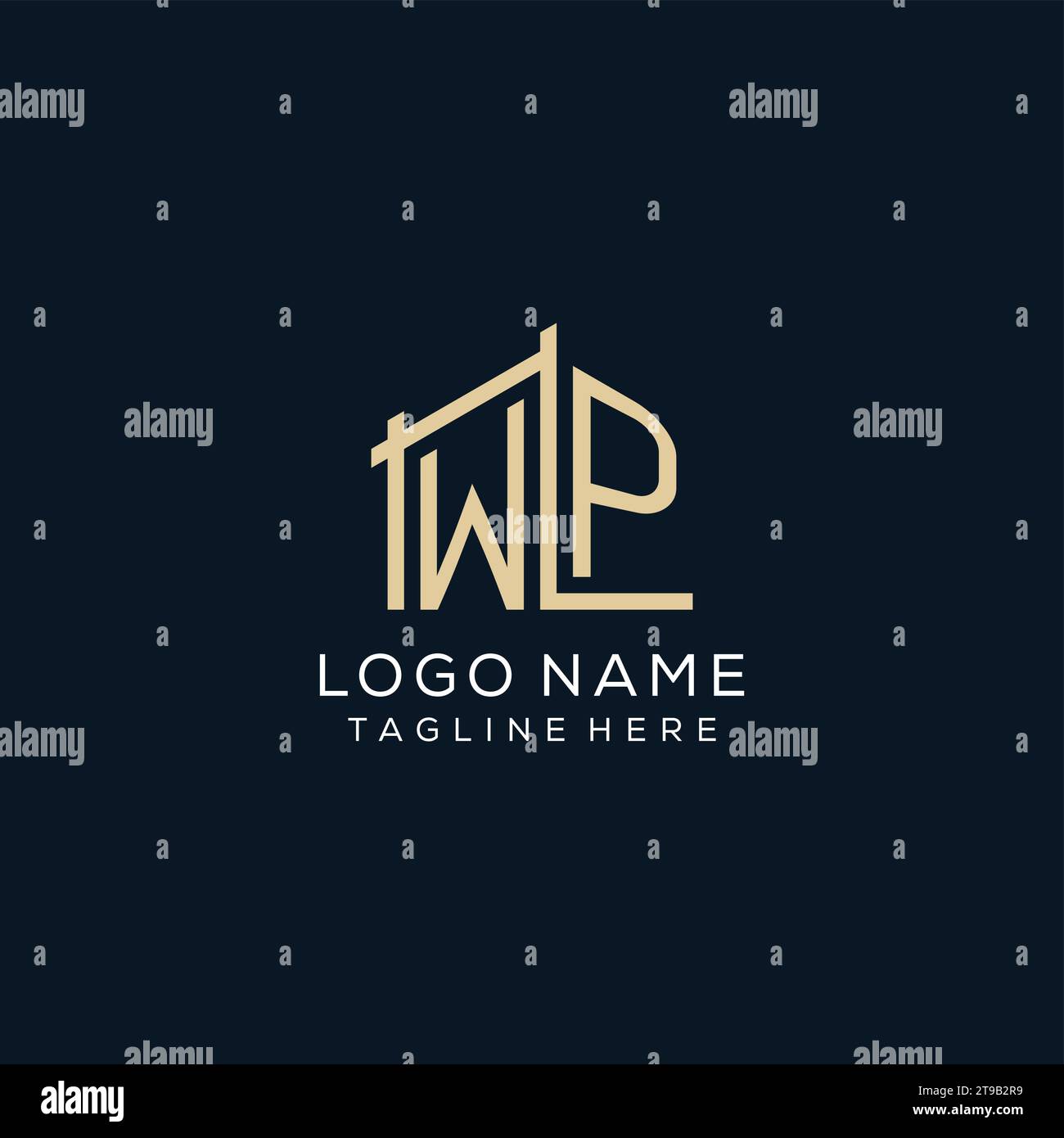Initial WP logo, clean and modern architectural and construction logo ...