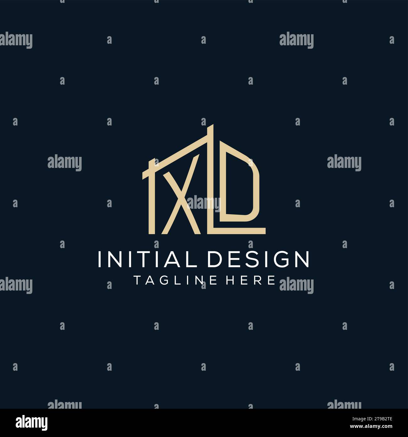 Initial XD logo, clean and modern architectural and construction logo ...