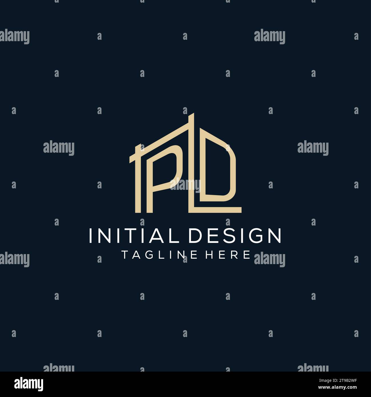 Initial PD logo, clean and modern architectural and construction logo ...
