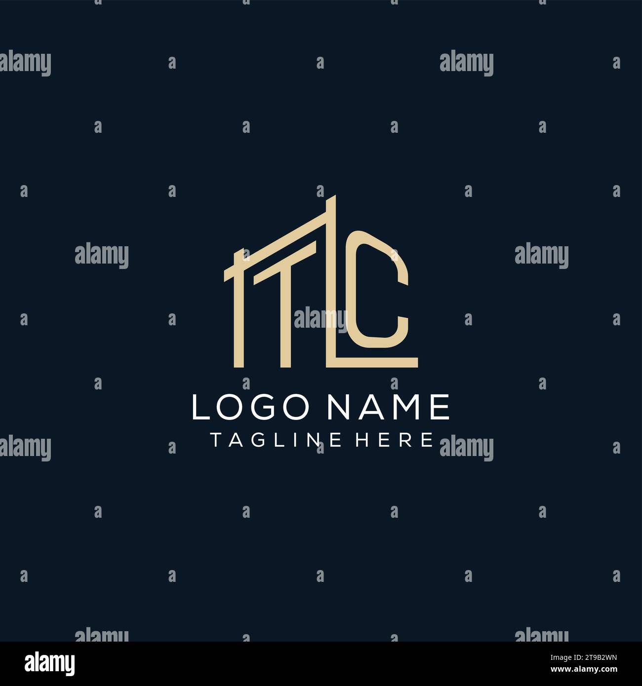 Initial TC logo, clean and modern architectural and construction logo ...