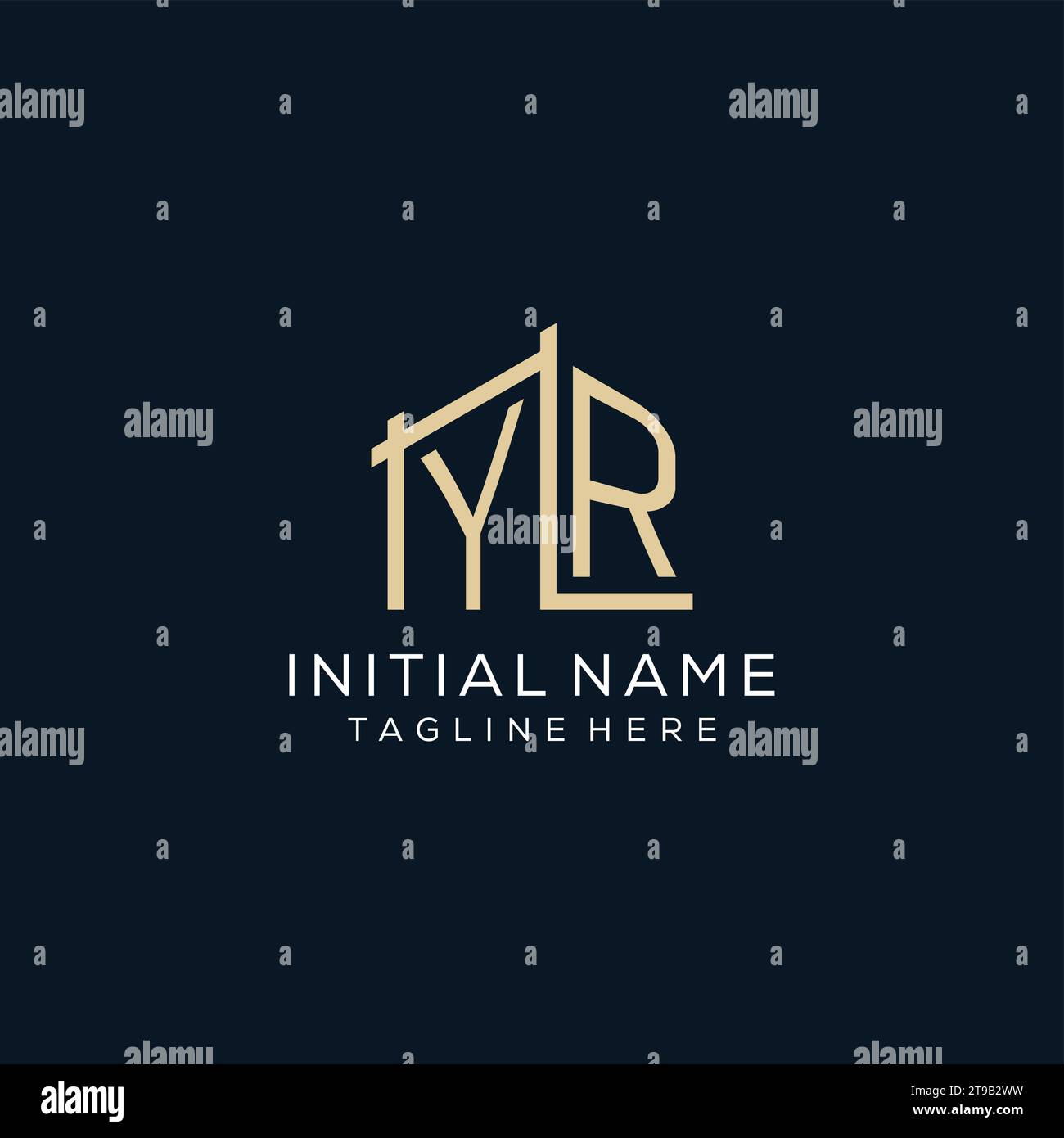 Initial YR logo, clean and modern architectural and construction logo ...
