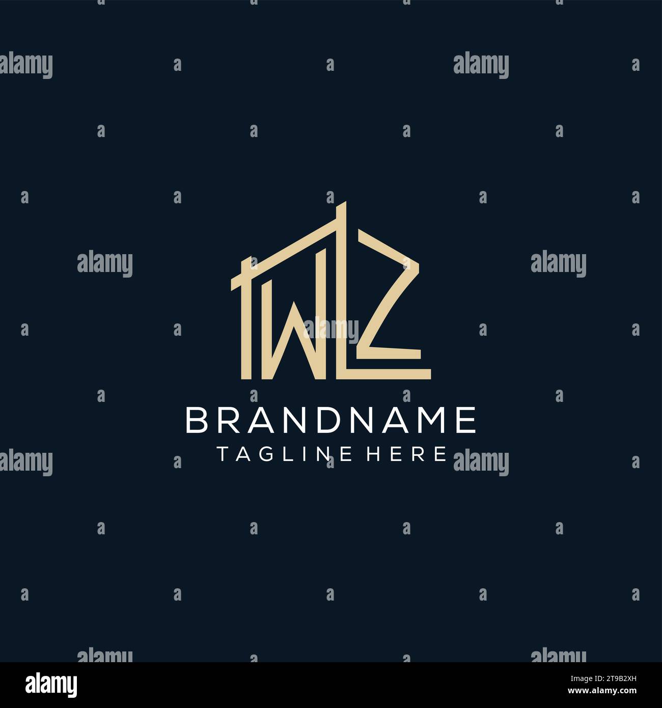 Initial WZ logo, clean and modern architectural and construction logo ...