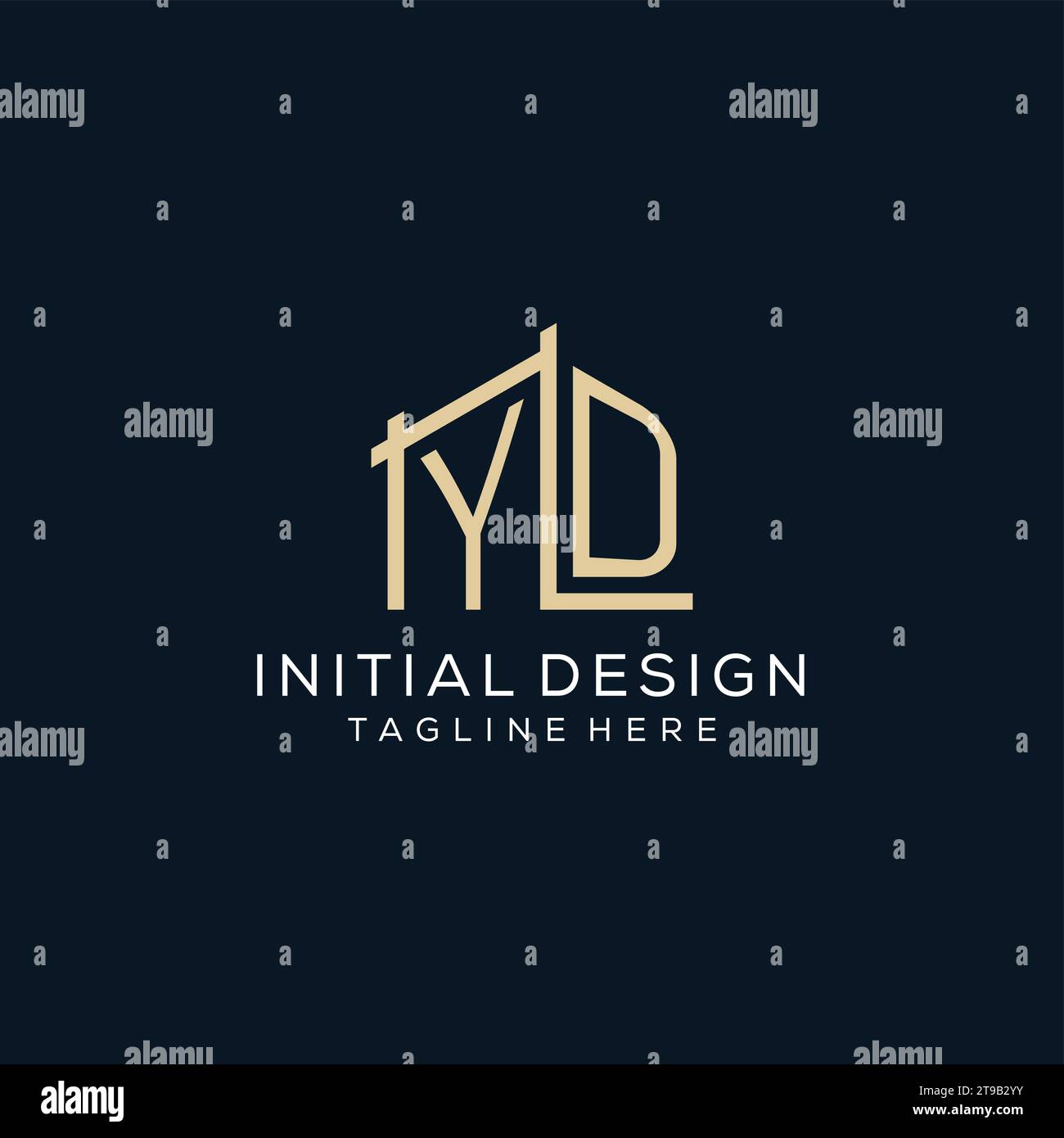 Initial YD logo, clean and modern architectural and construction logo ...