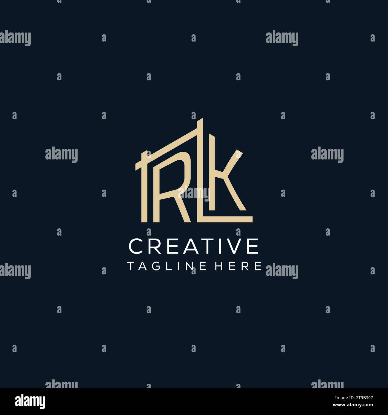 Initial RK logo, clean and modern architectural and construction logo ...
