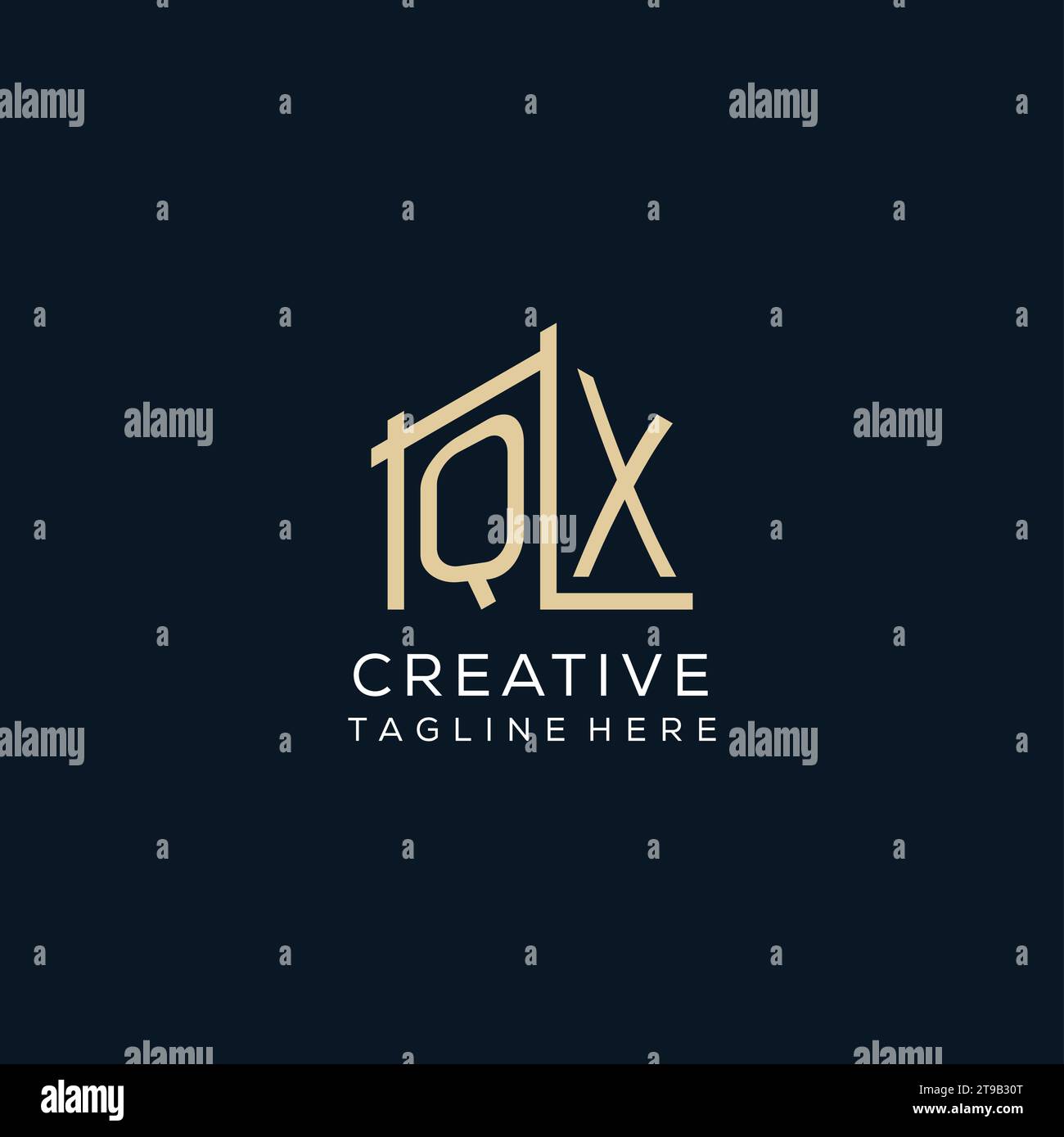 Initial QX logo, clean and modern architectural and construction logo ...