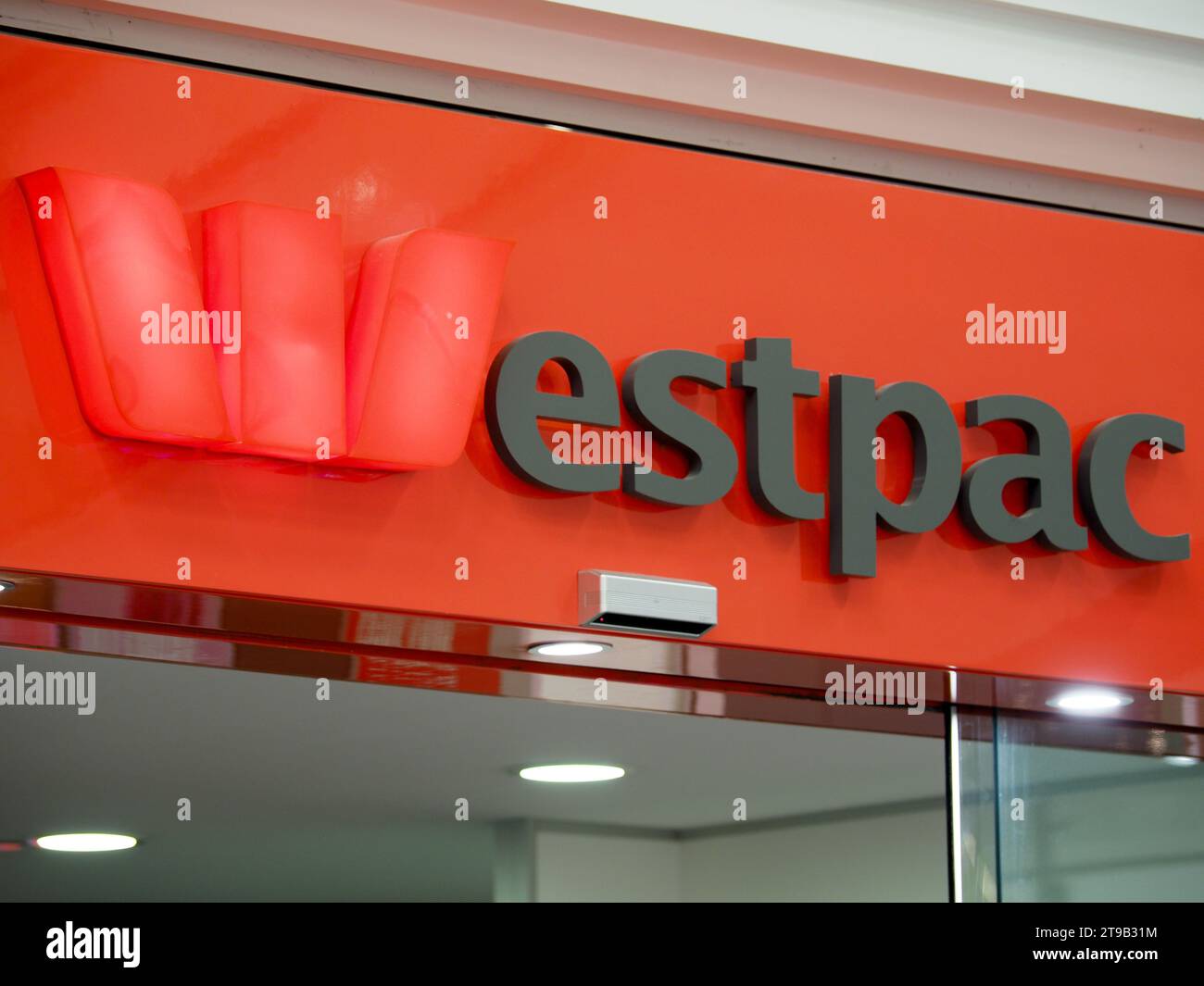 Australia, Canberra, 16 November 2023. Westpac Bank branch sign and ...