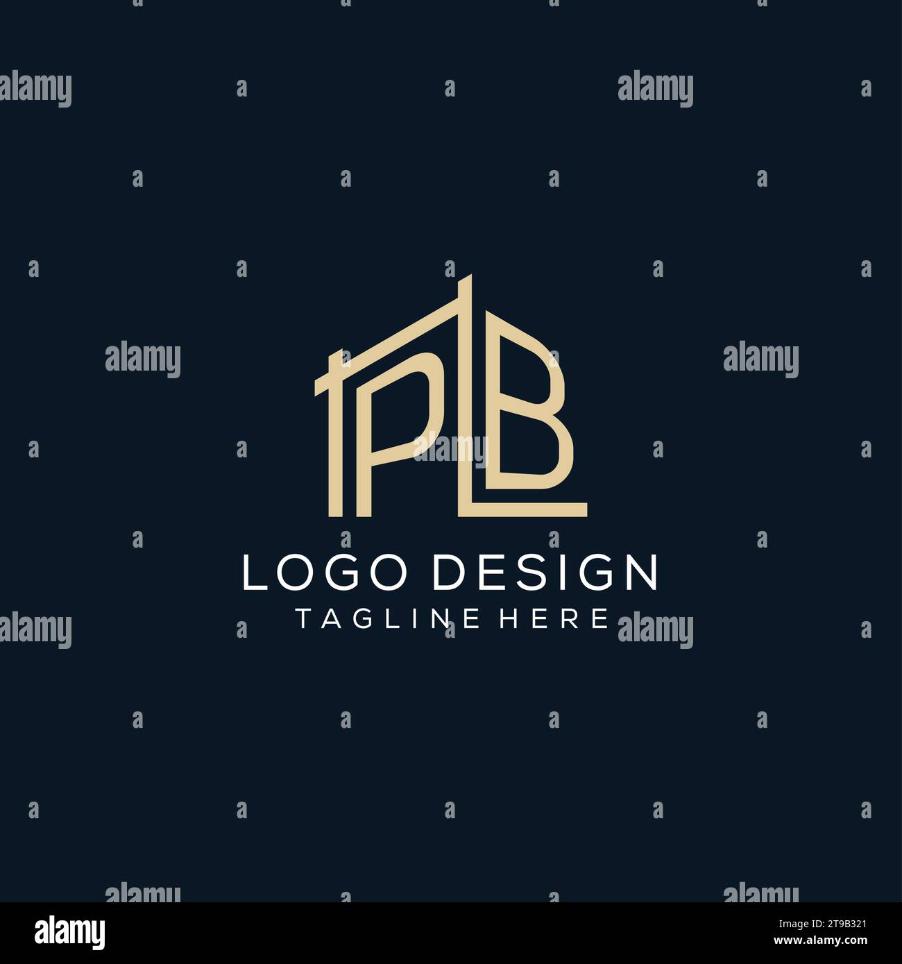 Initial PB logo, clean and modern architectural and construction logo ...