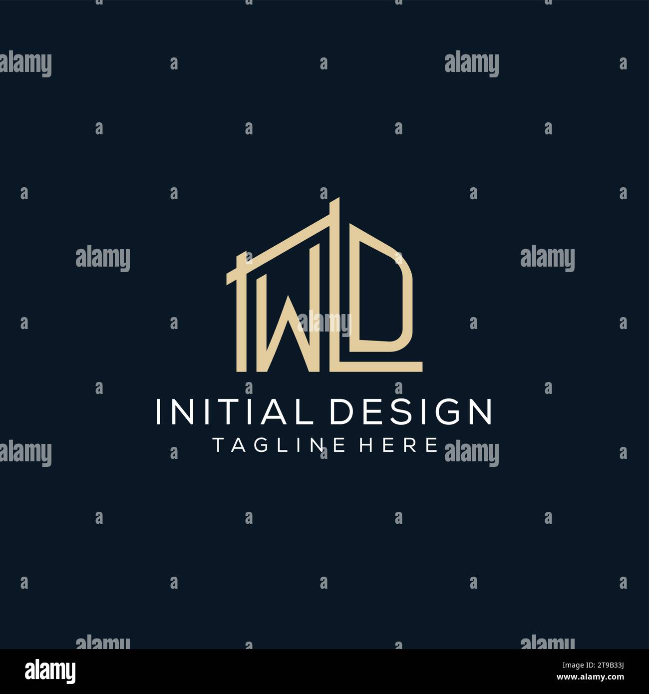 Initial WD logo, clean and modern architectural and construction logo ...