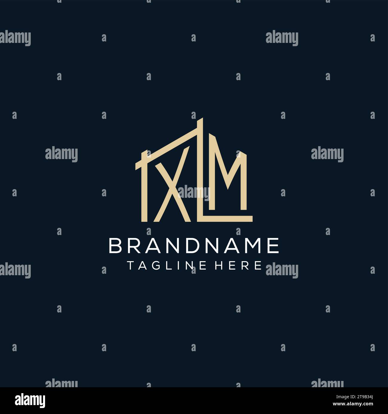 Initial XM logo, clean and modern architectural and construction logo ...