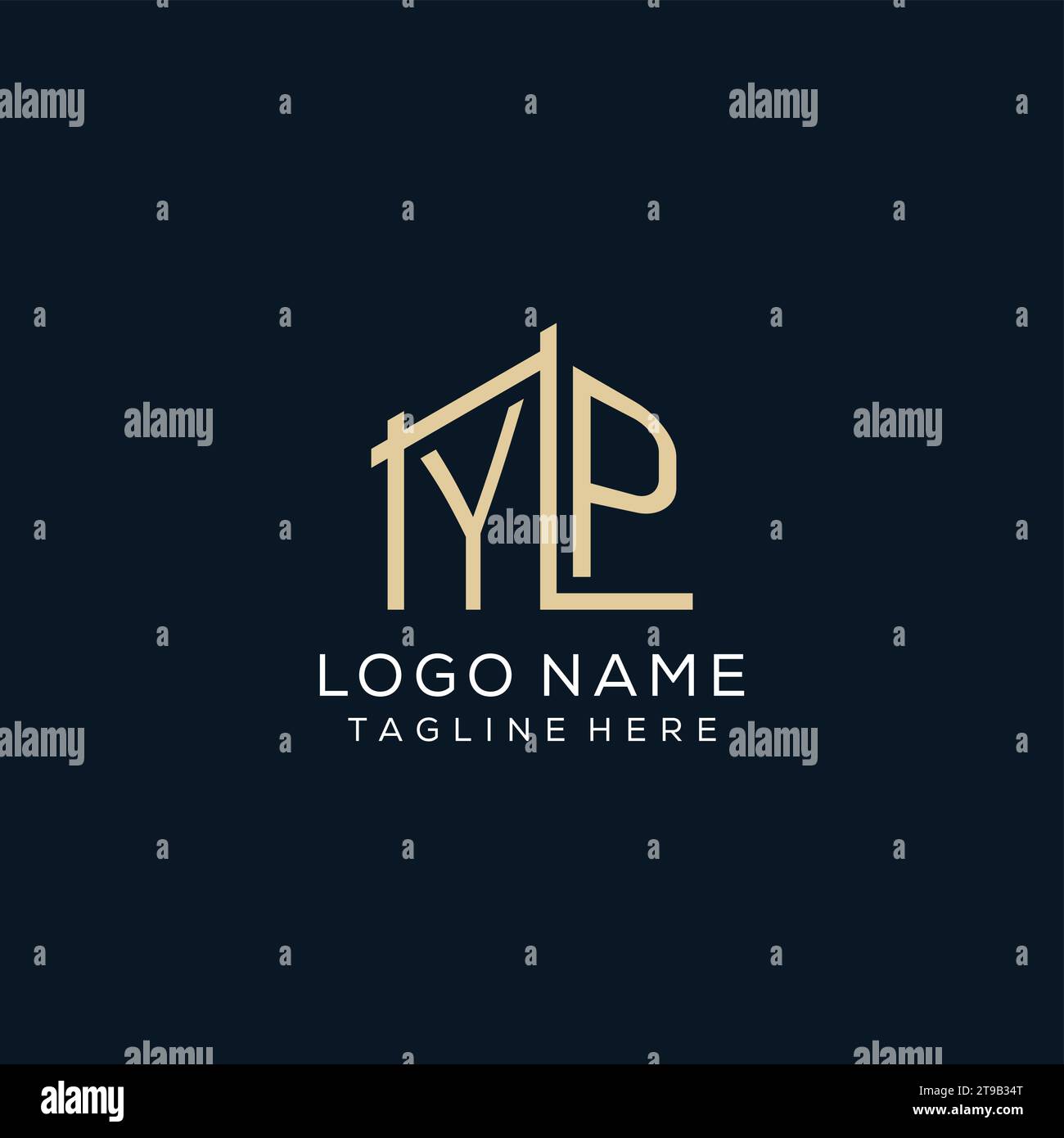 Initial YP logo, clean and modern architectural and construction logo ...