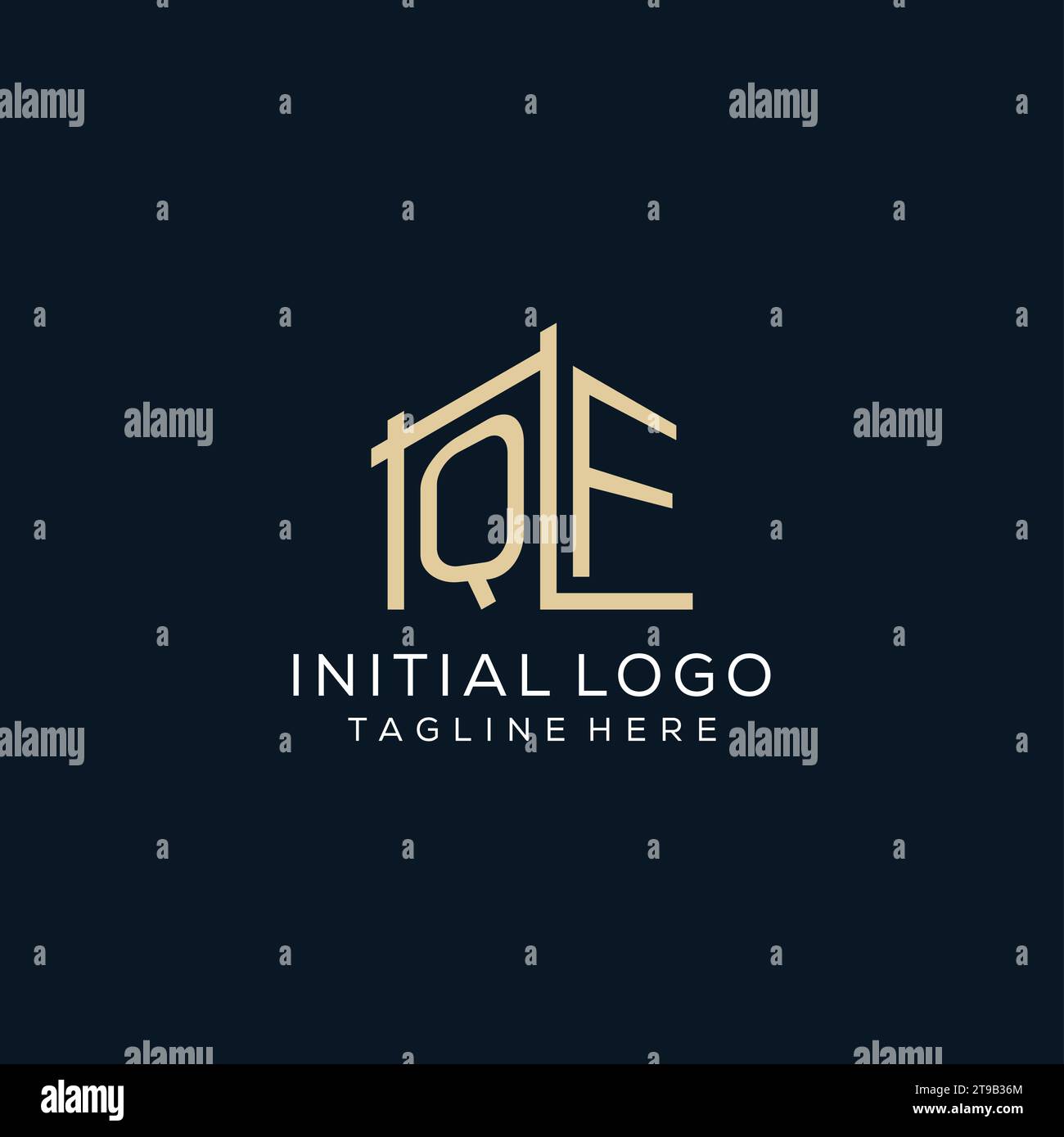 Initial QF logo, clean and modern architectural and construction logo ...