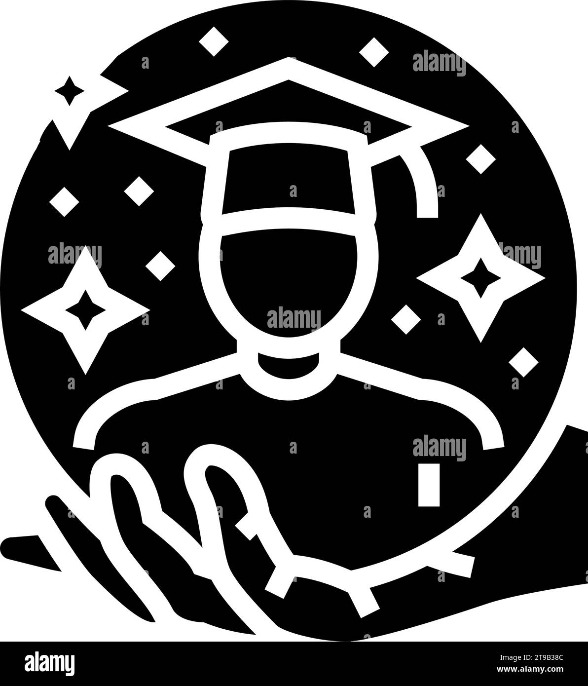student support online learning platform glyph icon vector illustration ...