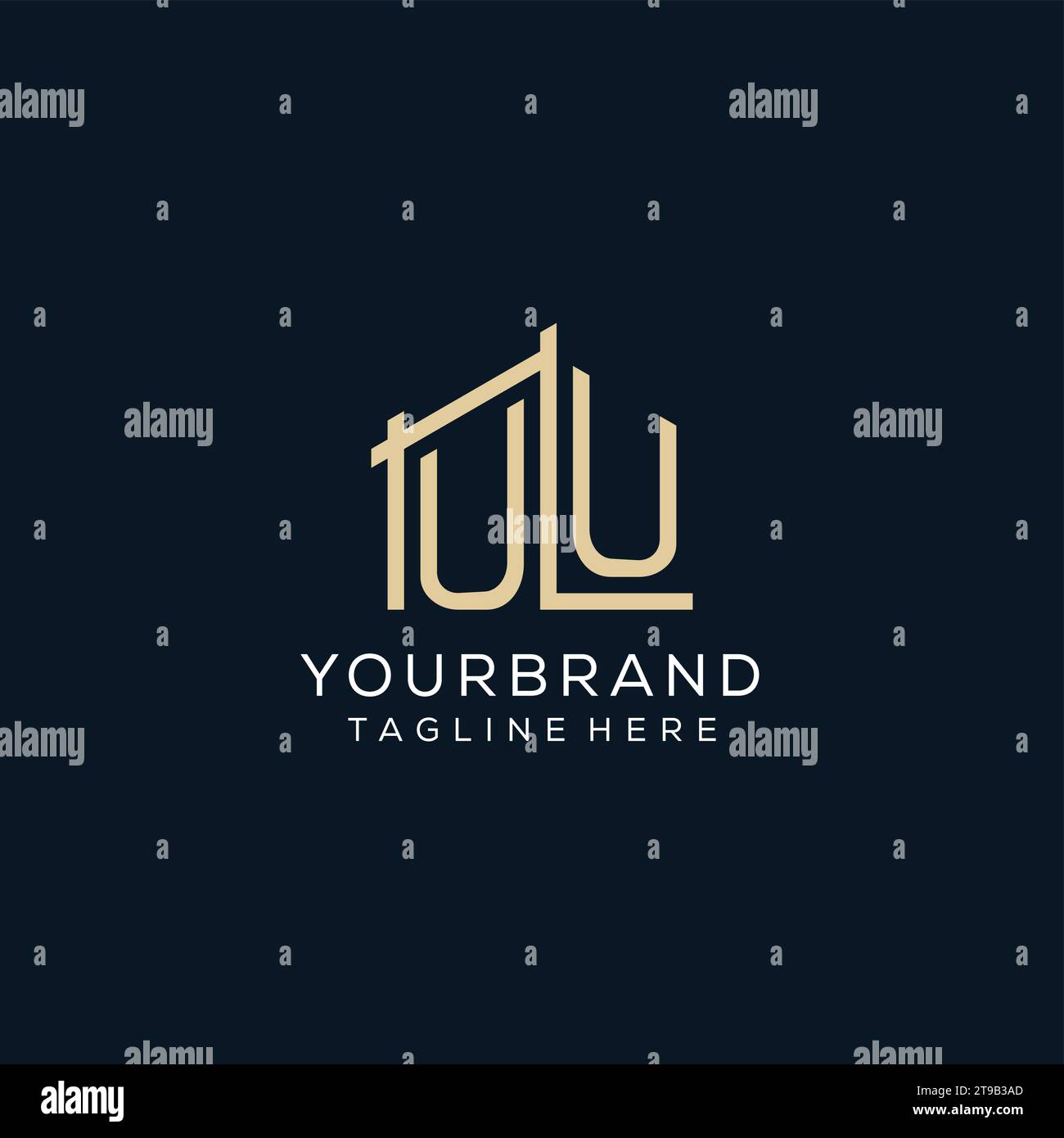 Initial UU logo, clean and modern architectural and construction logo ...