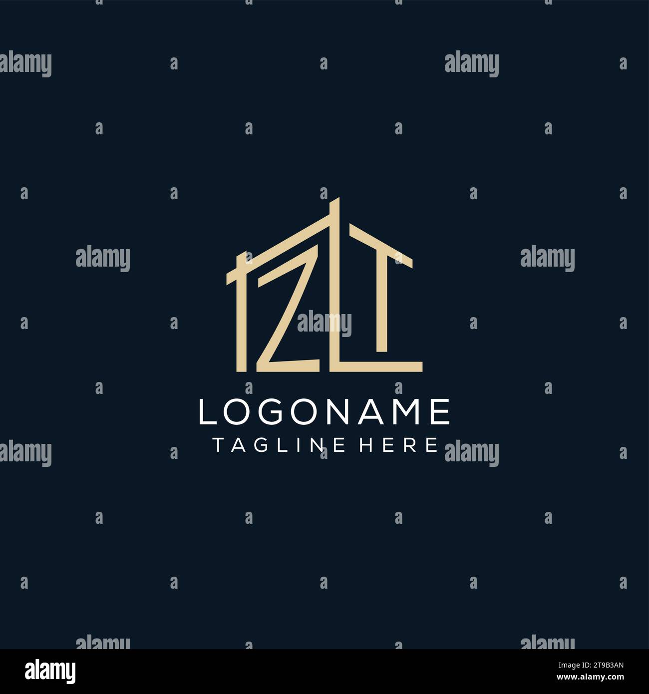 Initial ZT logo, clean and modern architectural and construction logo design vector graphic ...