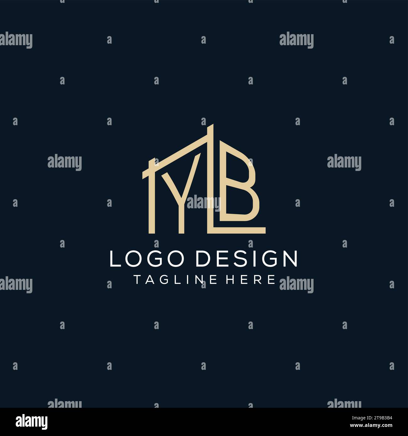 Initial YB logo, clean and modern architectural and construction logo design vector graphic ...