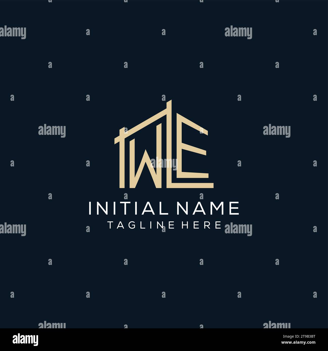 Initial WE logo, clean and modern architectural and construction logo ...