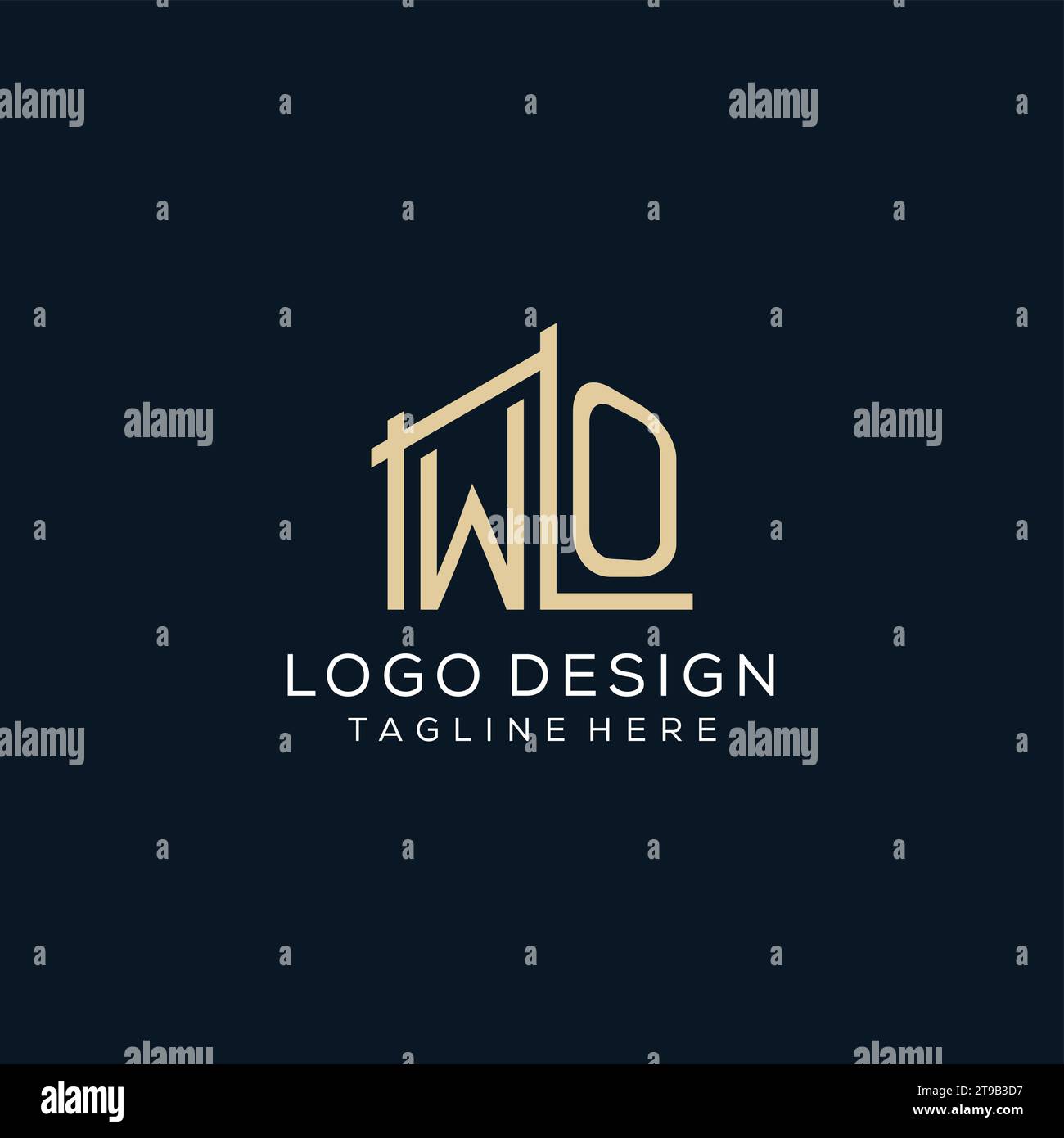 Initial WO logo, clean and modern architectural and construction logo ...