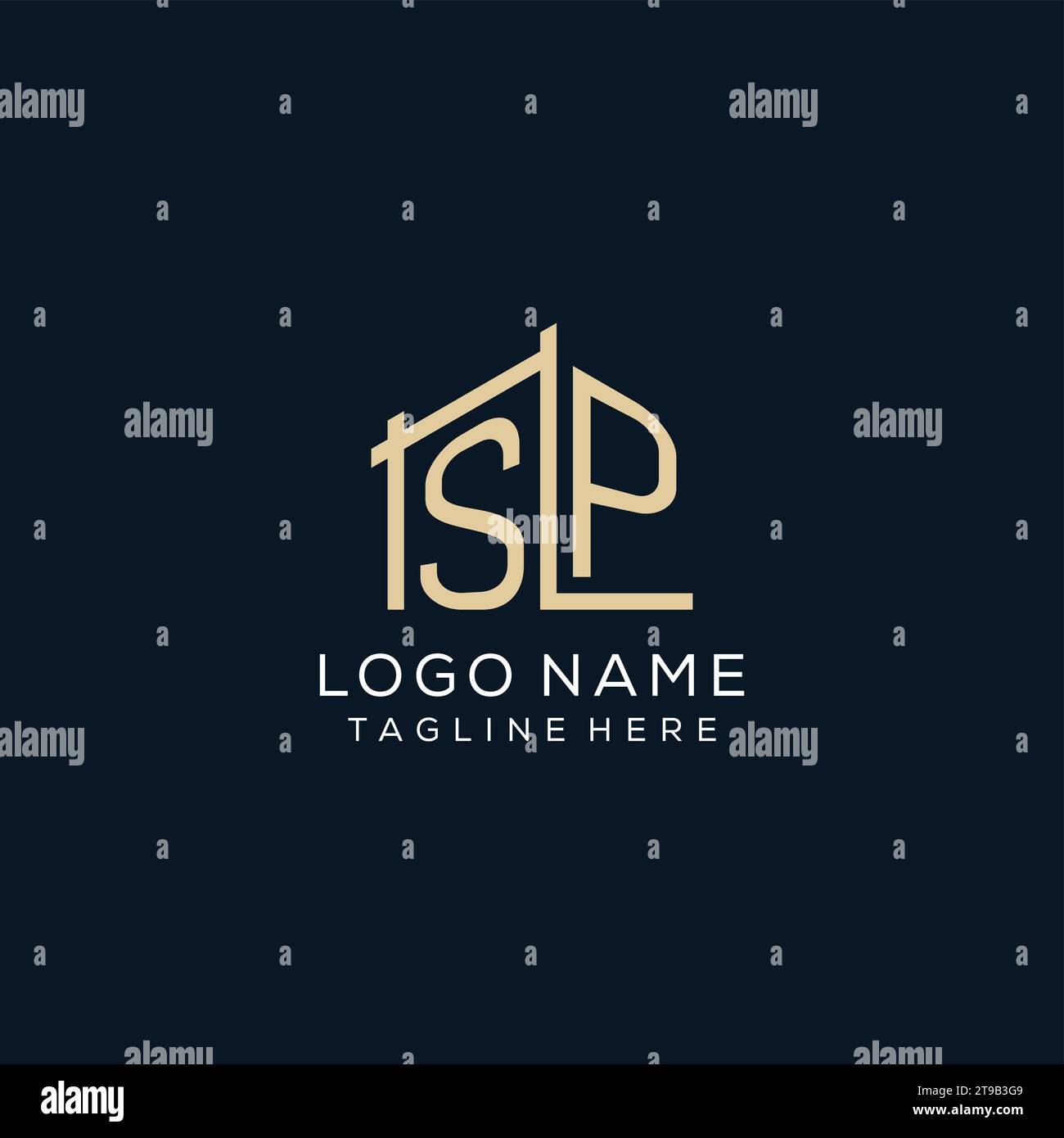 Initial SP logo, clean and modern architectural and construction logo ...