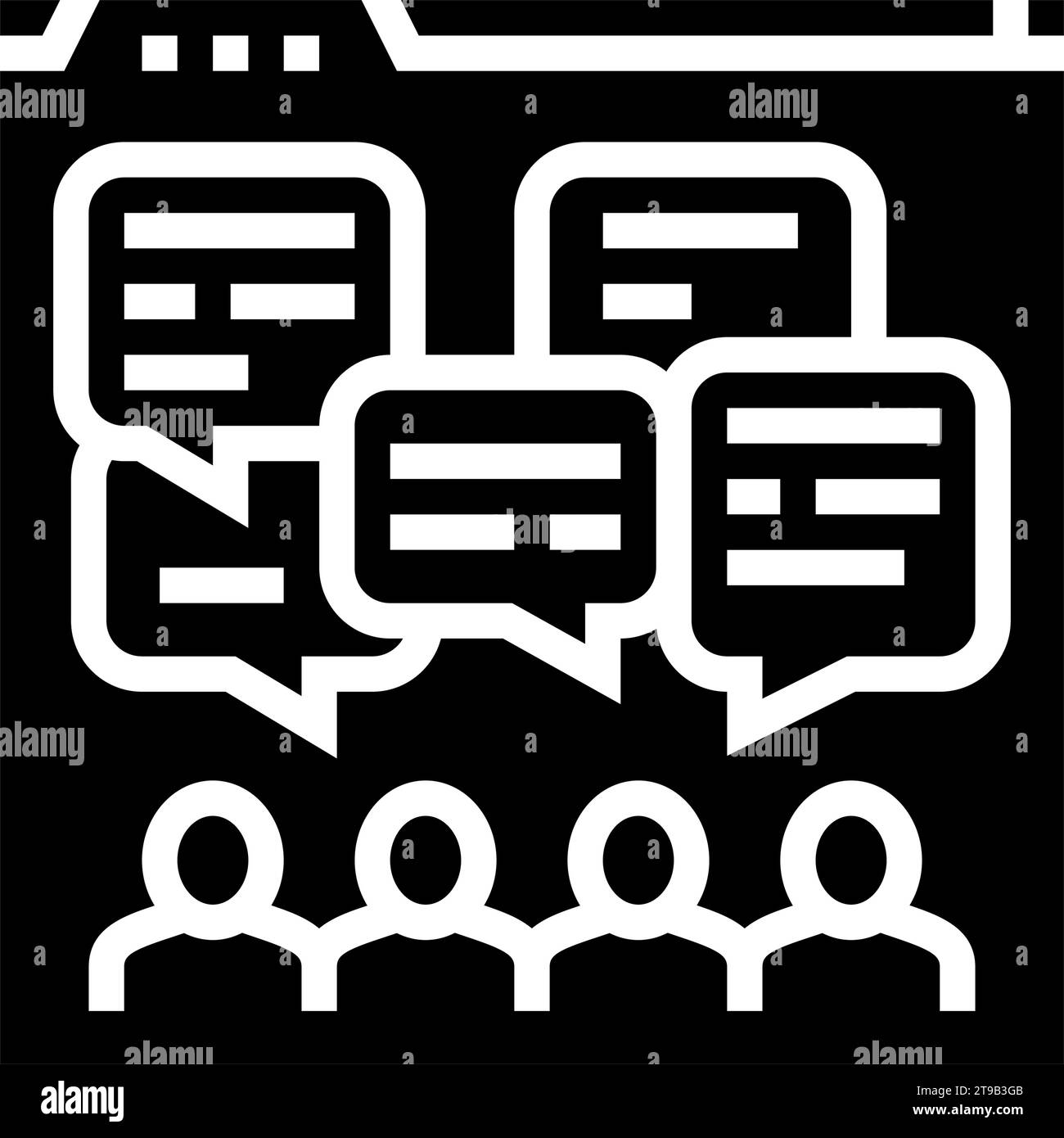 Gadget discussion Black and White Stock Photos & Images - Alamy