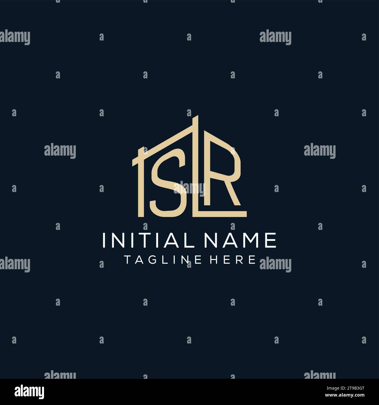 Initial SR logo, clean and modern architectural and construction logo ...