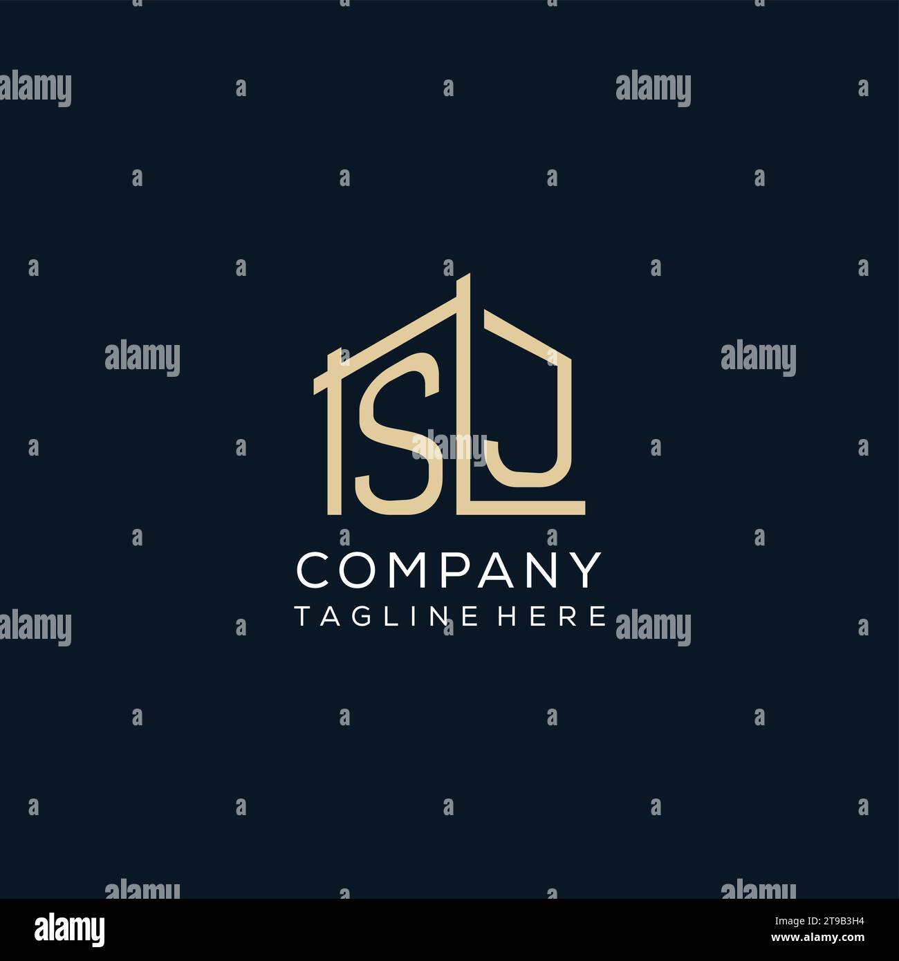 Initial SJ logo, clean and modern architectural and construction logo ...