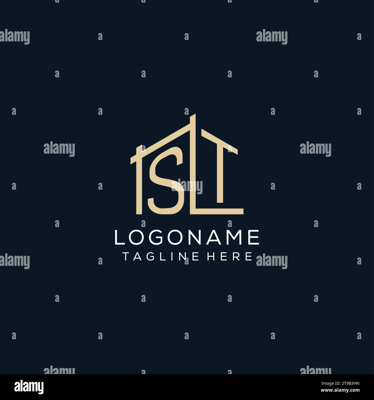 Initial ST logo, clean and modern architectural and construction logo ...
