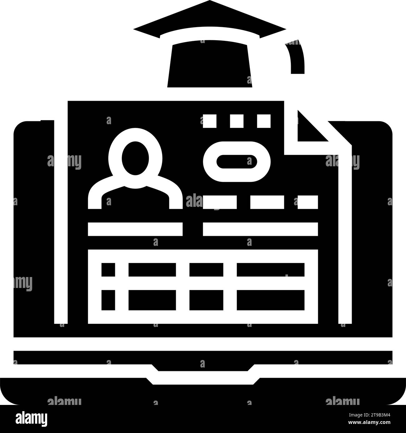 student profile online learning platform glyph icon vector illustration ...