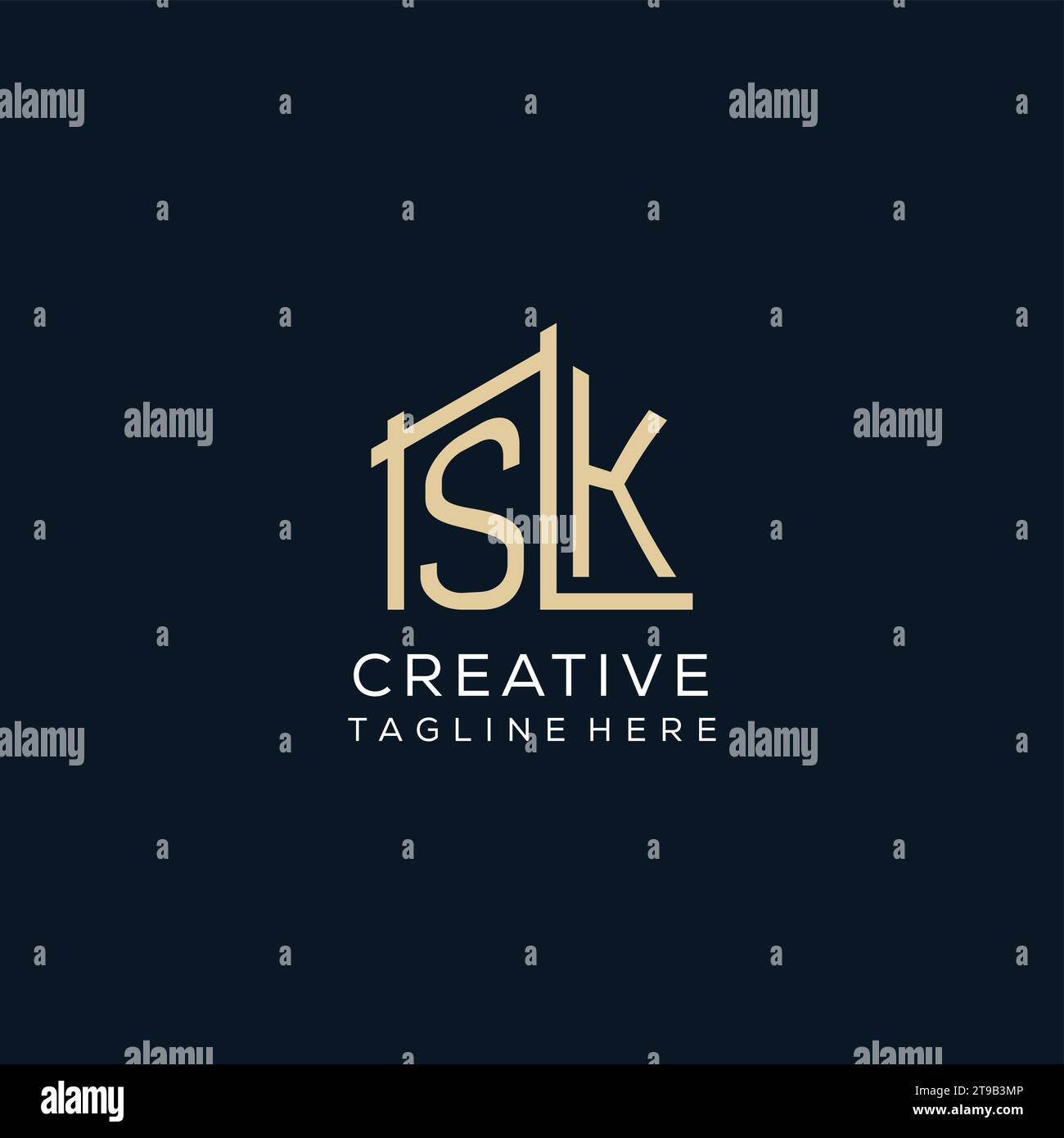 Initial SK logo, clean and modern architectural and construction logo ...