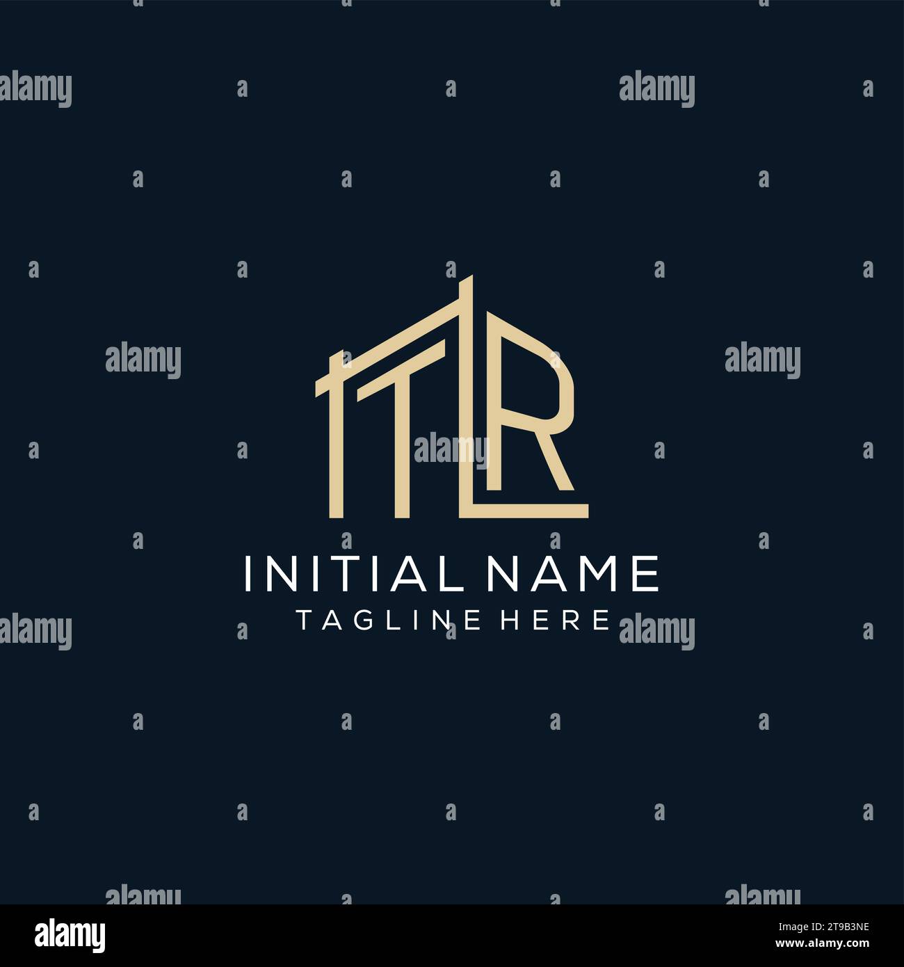 Initial TR logo, clean and modern architectural and construction logo ...